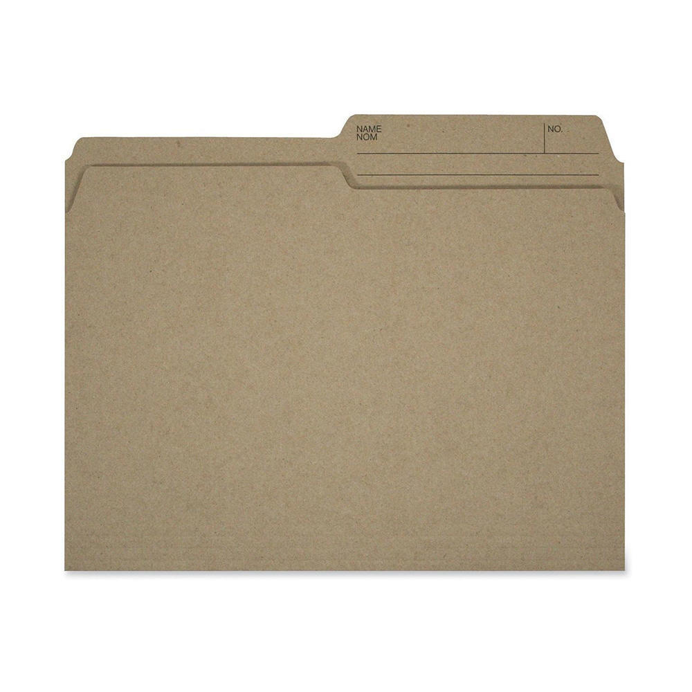 Enviro Plus Recycled File Folder, Letter Size, 1/2-Cut, 100/Pack