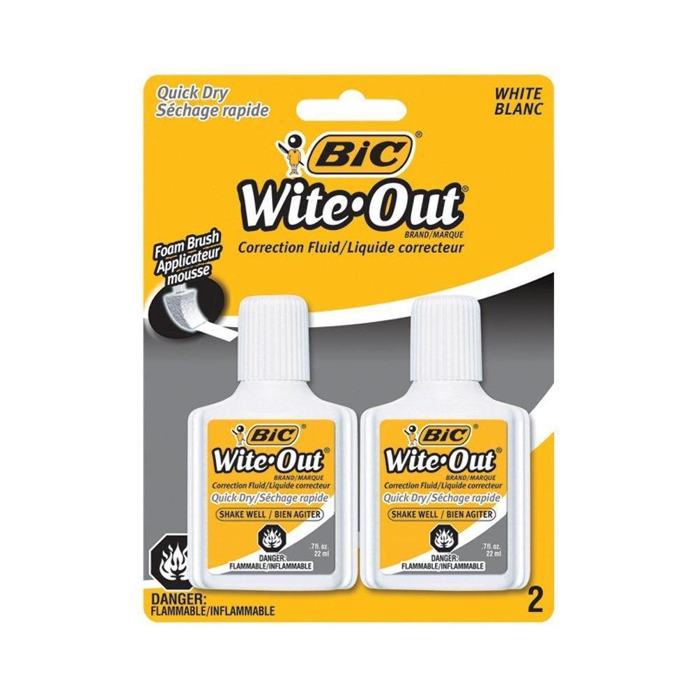 BiC® Wite-Out® Quick Dry White Correction Fluid with Foam Brush