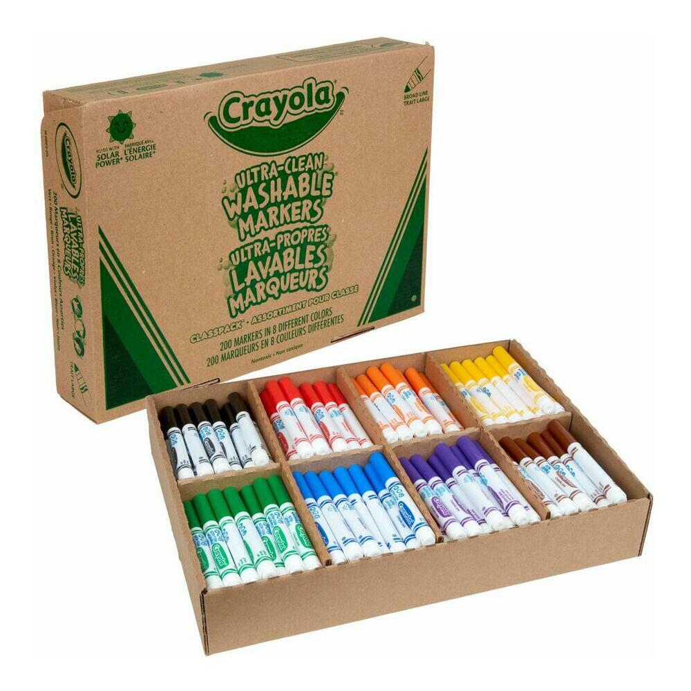 Crayola® Scolaire de marqueurs lavables Ultra-Clean, pointe conique ...