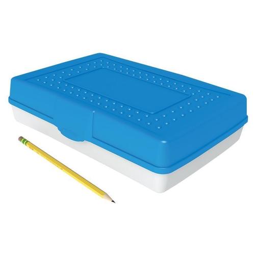 Storex® Durable Plastic Opaque Lid Pencil Box, Assorted Colours
