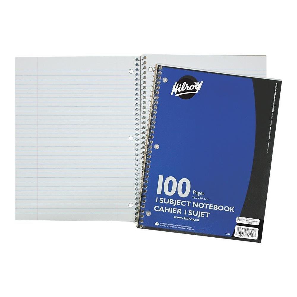 Hilroy 100 Pages Executive Coil 1-Subject Notebook, 10-1/2 x 8 ...