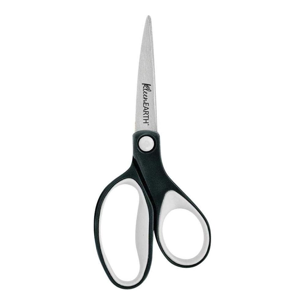 Westcott® KleenEarth Soft Handle Scissors, 8" Bent Blades / 7" Straight ...