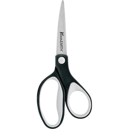 Westcott® KleenEarth Soft Handle Scissors, 8" Bent Blades / 7" Straight ...