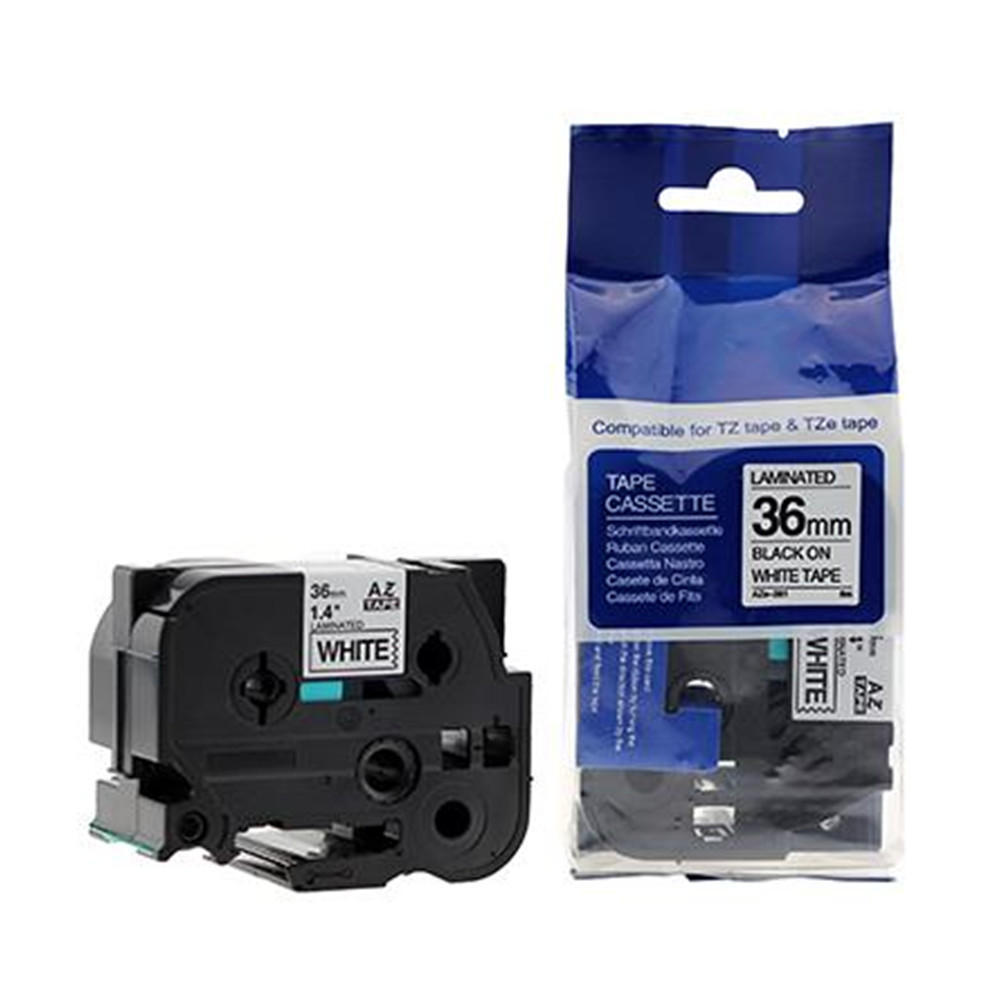 Brother TZe261 Label Tape, 36mm (1.4"), Black on White, Compatible