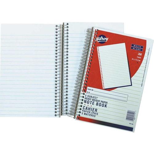 Hilroy® 350 Pages Coil Binding 5-subject notebook, 9-1/2'' x 6'' - 680157