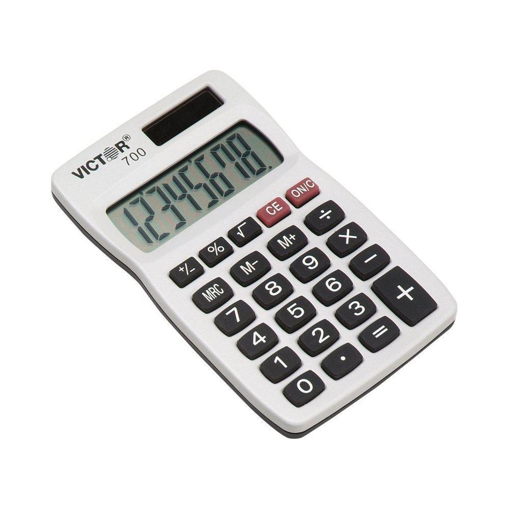 Victor® 700 8 Digit Pocket Calculator, White