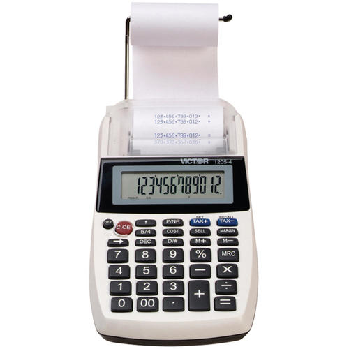 Victor® 1205-4 12-Digit Portable Palm/Desktop Commercial Printing ...