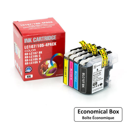 Brother LC107 LC105 Compatible Ink Cartridge Combo BK/C/M/Y ...