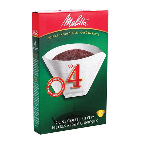 Melitta® No 4 Cone Shaped Coffee Filters, Box of 40