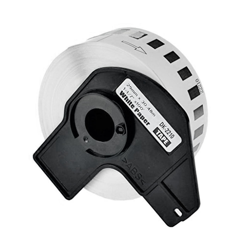 Brother DK-2210 Continuous Label Tape,1.1" x 100' (29mm x 30.4m), Black ...
