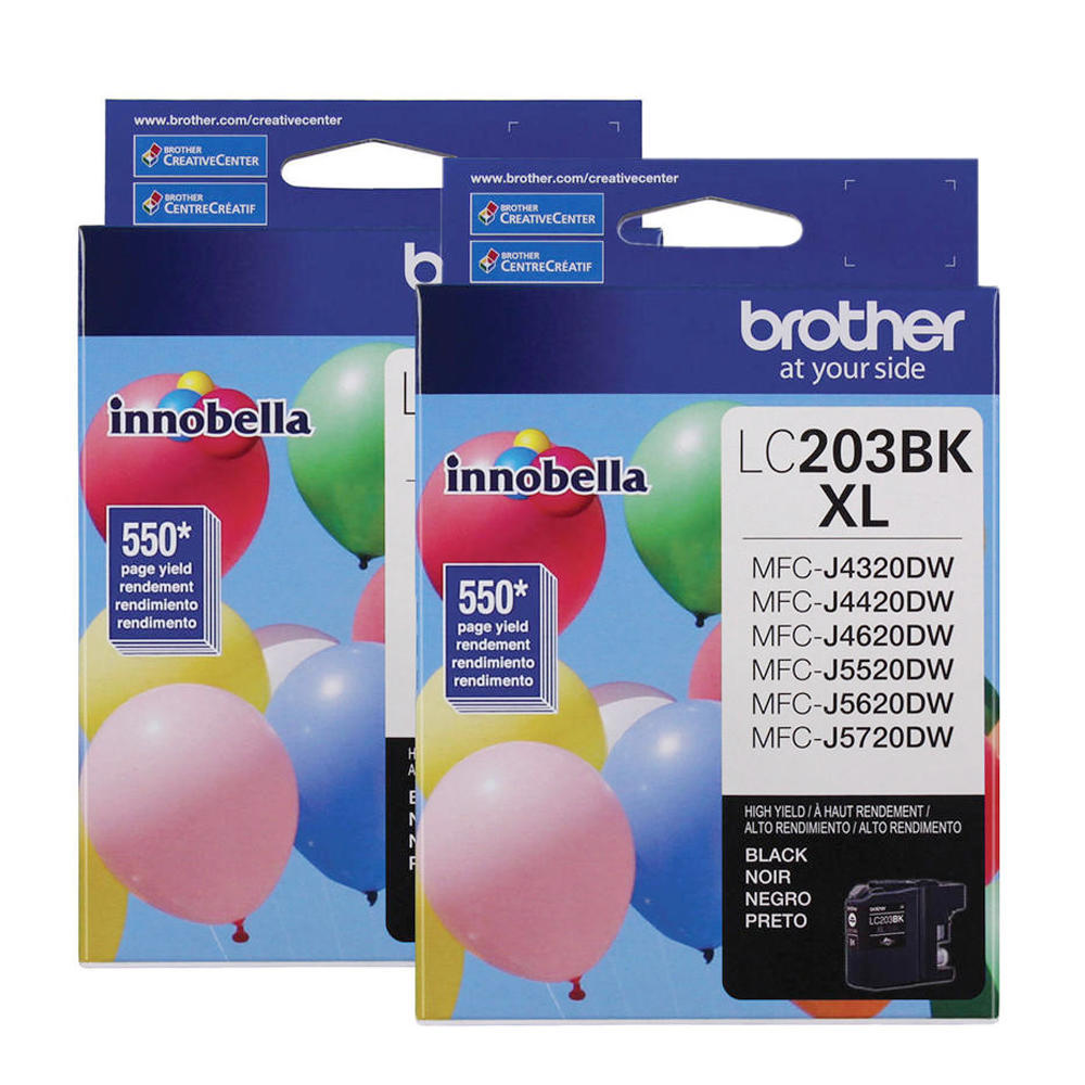 Brother LC203BK Original Black Ink Cartridge Twin Pack High Yield