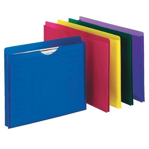 Pendaflex® Translucent Poly File Jacket, Assorted Colors