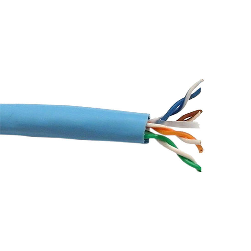 Cat6A 24AWG UTP stranded Bulk Cable, Stranded, CMR/FT4, 1000ft - Aqua
