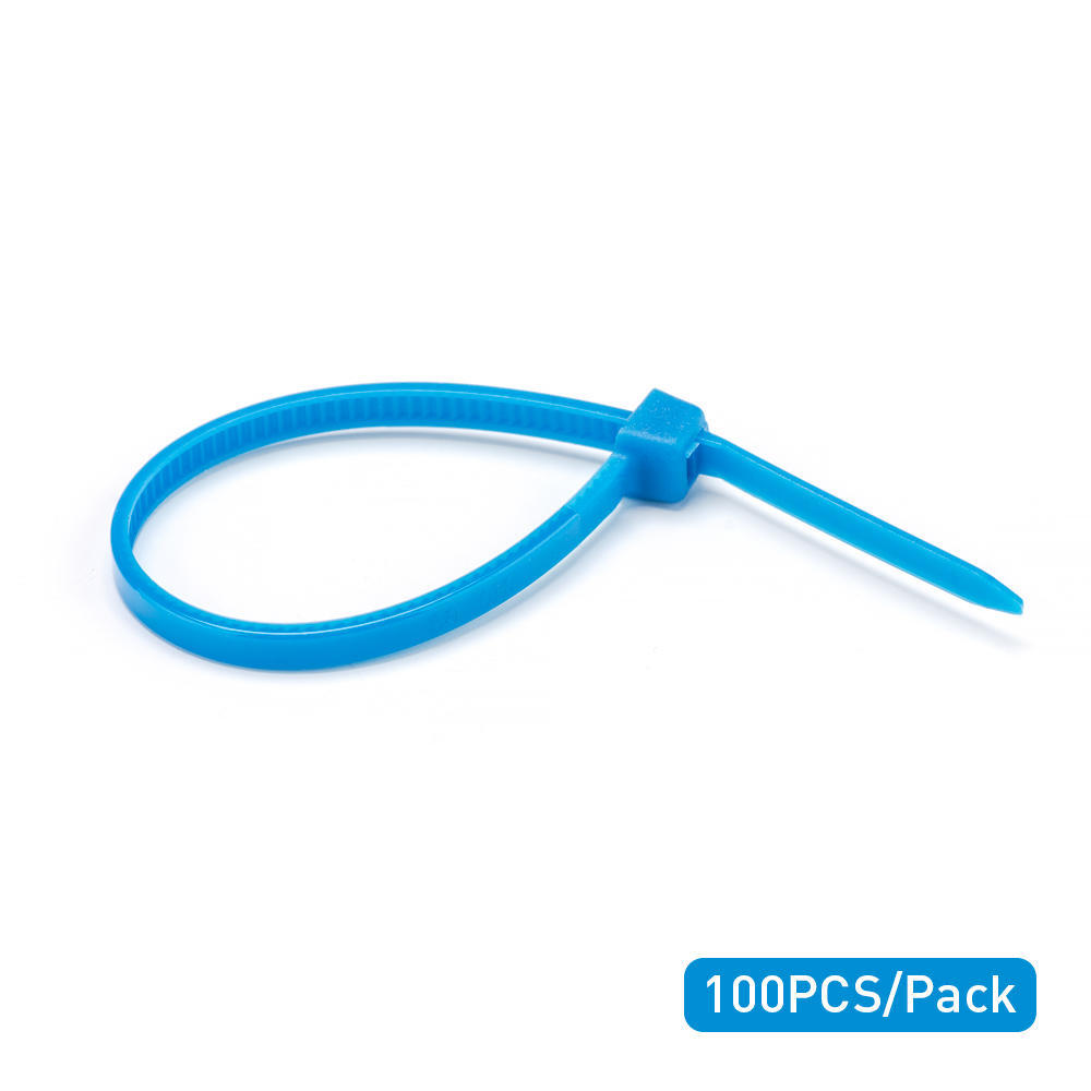 Attache de câble 4 po 18 livres, 100pcs/paquet - bleu - PrimeCables®
