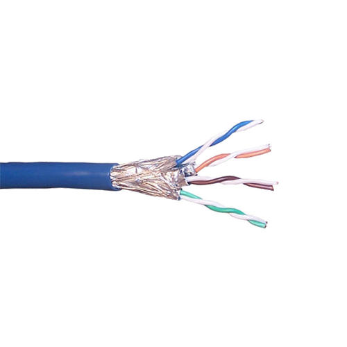 Cat6A 26AWG SSTP Bulk Cable, Stranded, CMR/FT4, 1000ft - Blue