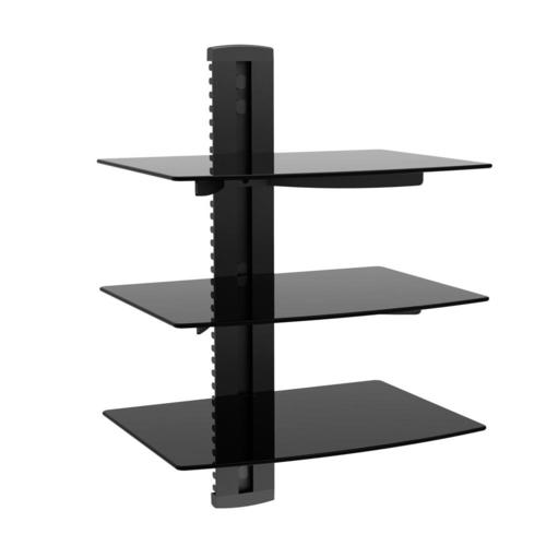 3 Tier Electronic Component Glass Shelf Wall Mount Bracket with Cable ...