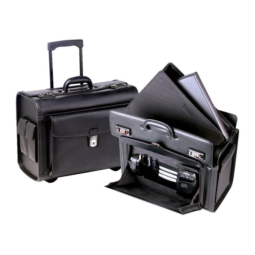 Mancini® 90458 Simulated Leather Deluxe Wheeled Catalog Case 714204