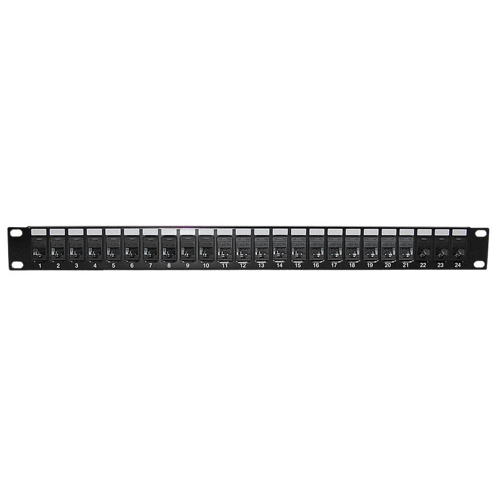 24-Port Cat6A Patch Panel, 19" Rackmount 1U - 110 Punch-Down
