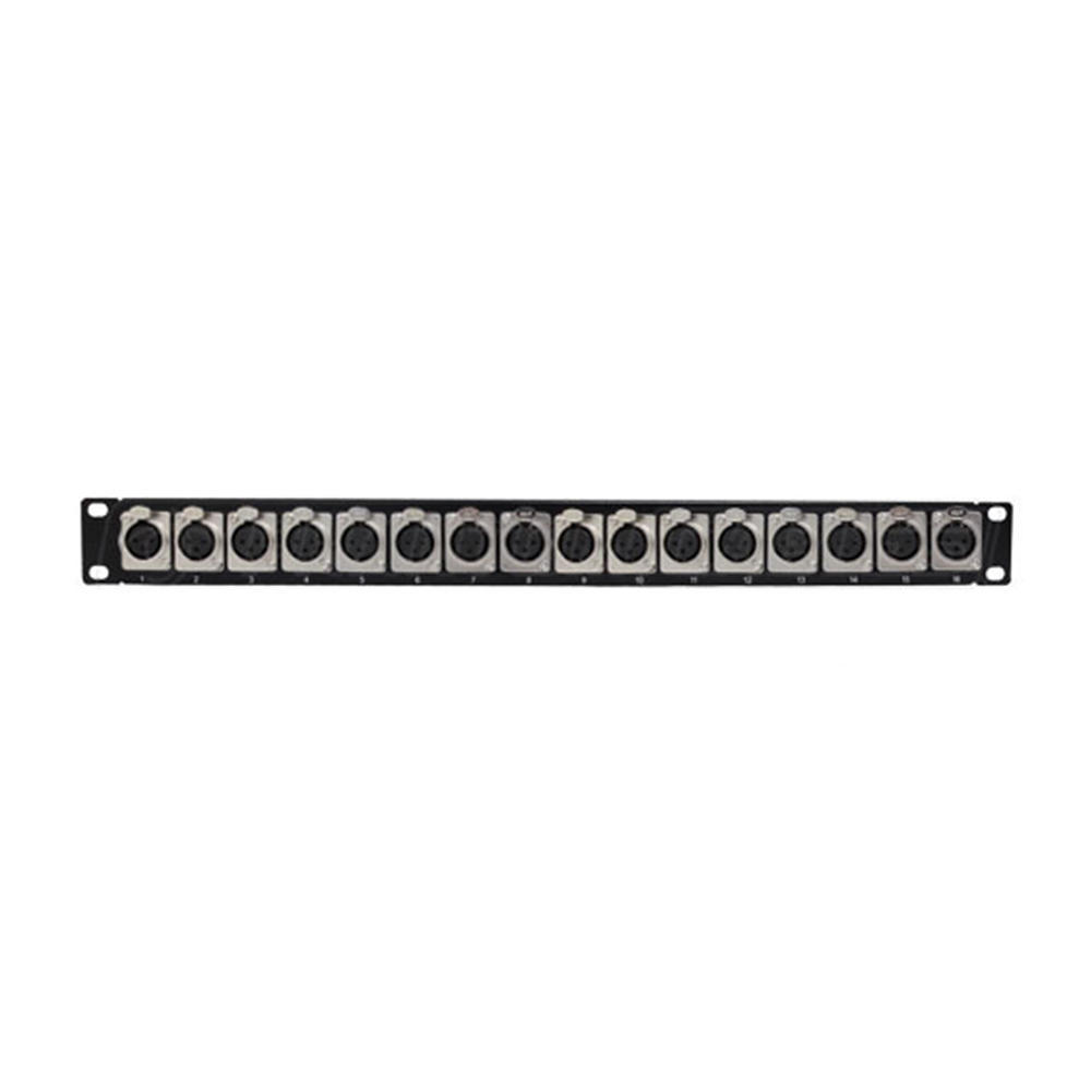 16 Port XLR Female Patch Panel, 19 inch rackmount 1U