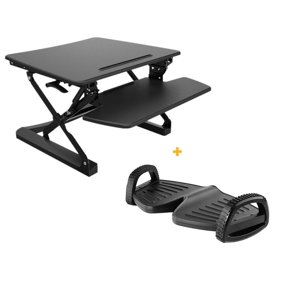 Sit Standing Height Adjustable Desk Ergo Riser + Ergonomic Foot Rocker ...