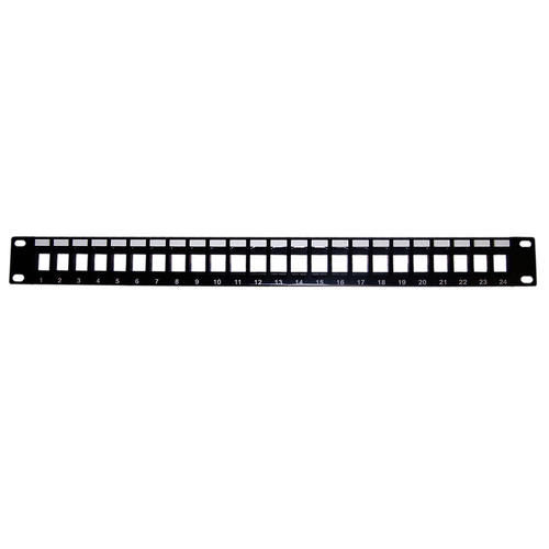 24-port Keystone Patch Panel, 19" Rackmount 1U - Unloaded