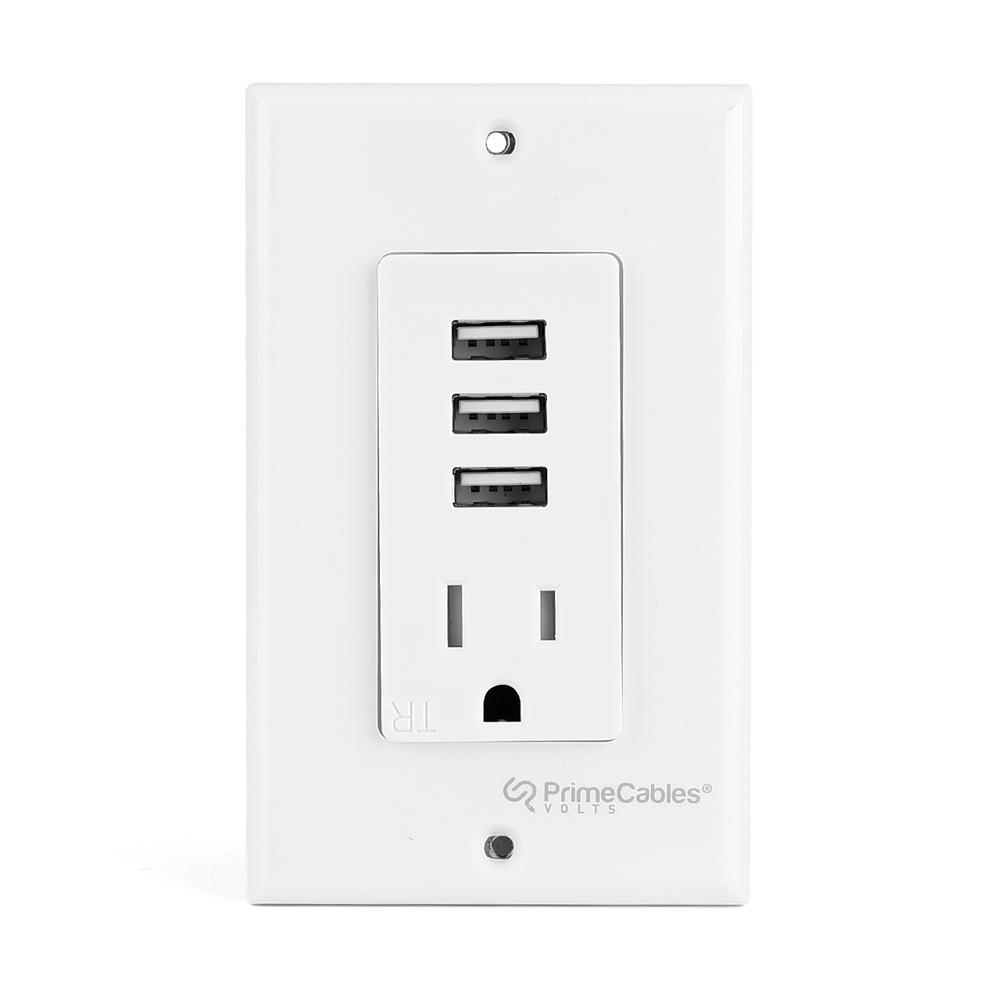 3.1A Smart Fast Charging 3 USB Ports, Decora Tamper Resistant Single ...