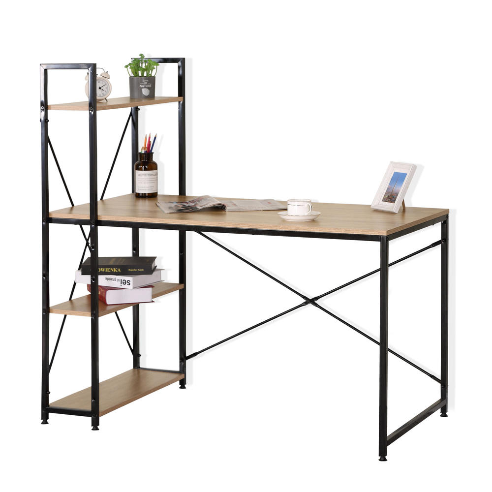 Writing Desk with Built-in 4 Tier Bookshelves - Moustache®