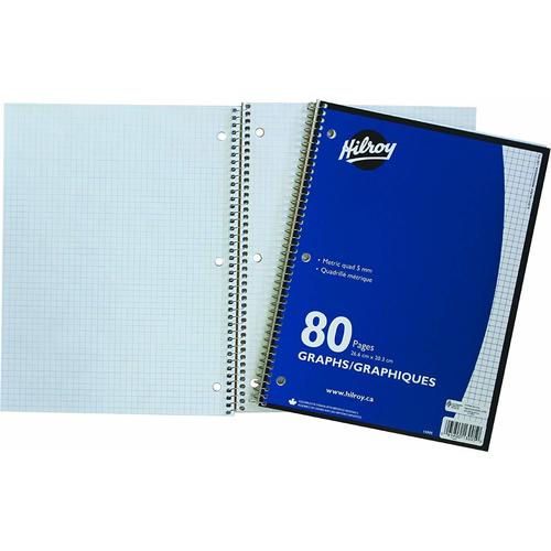Hilroy 80 Pages Spiral Notebook, Quad ruled 5 mm,Assorted colours, SFI ...
