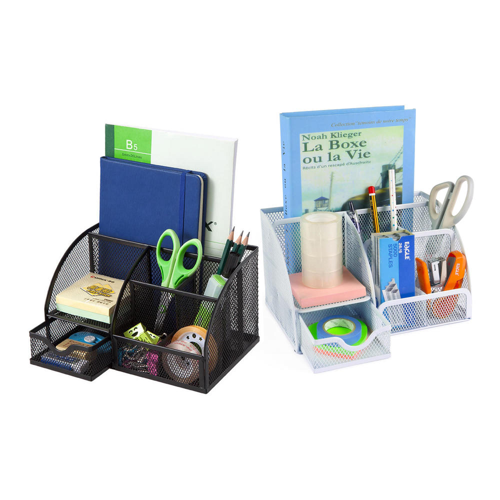 7 Section Metal Mesh Office Desktop Organizer - Moustache®