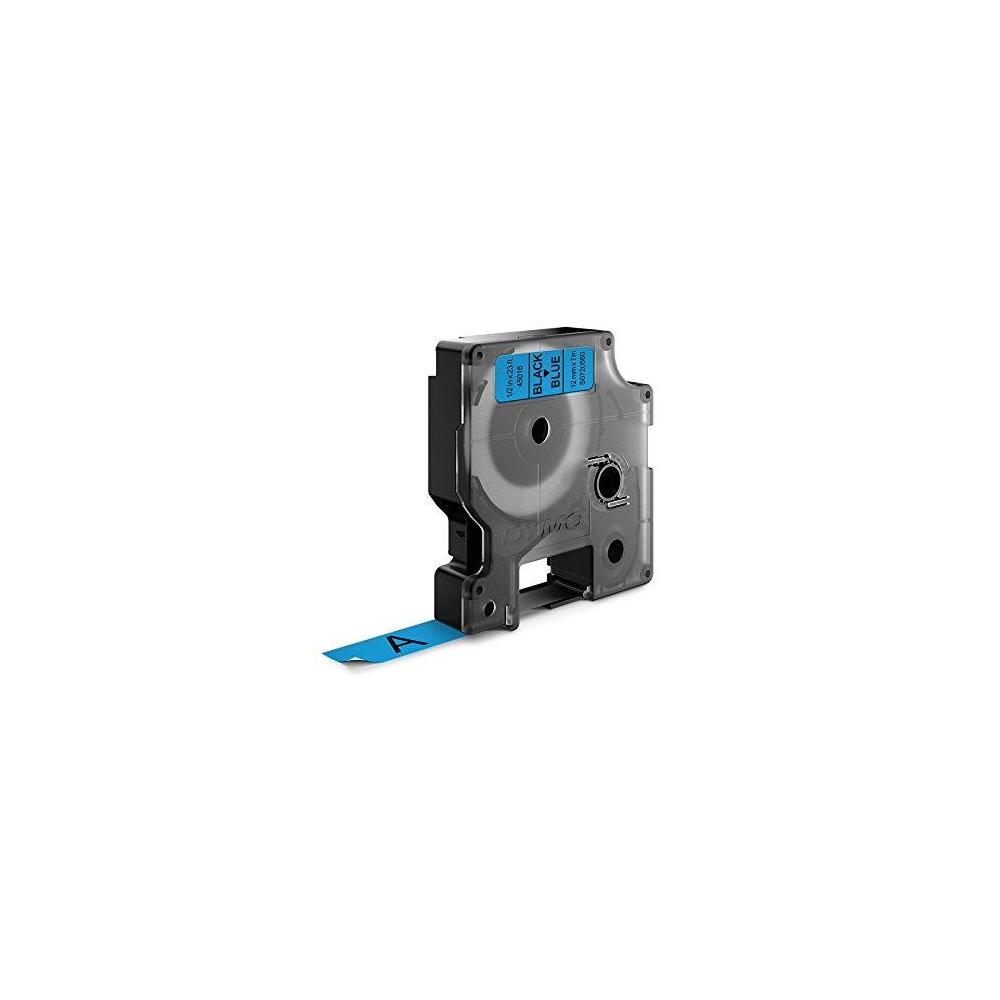 Dymo 45016 D1 Label Tape, 12mm (1/2"x23'), Length of 7m, Black on Blue ...