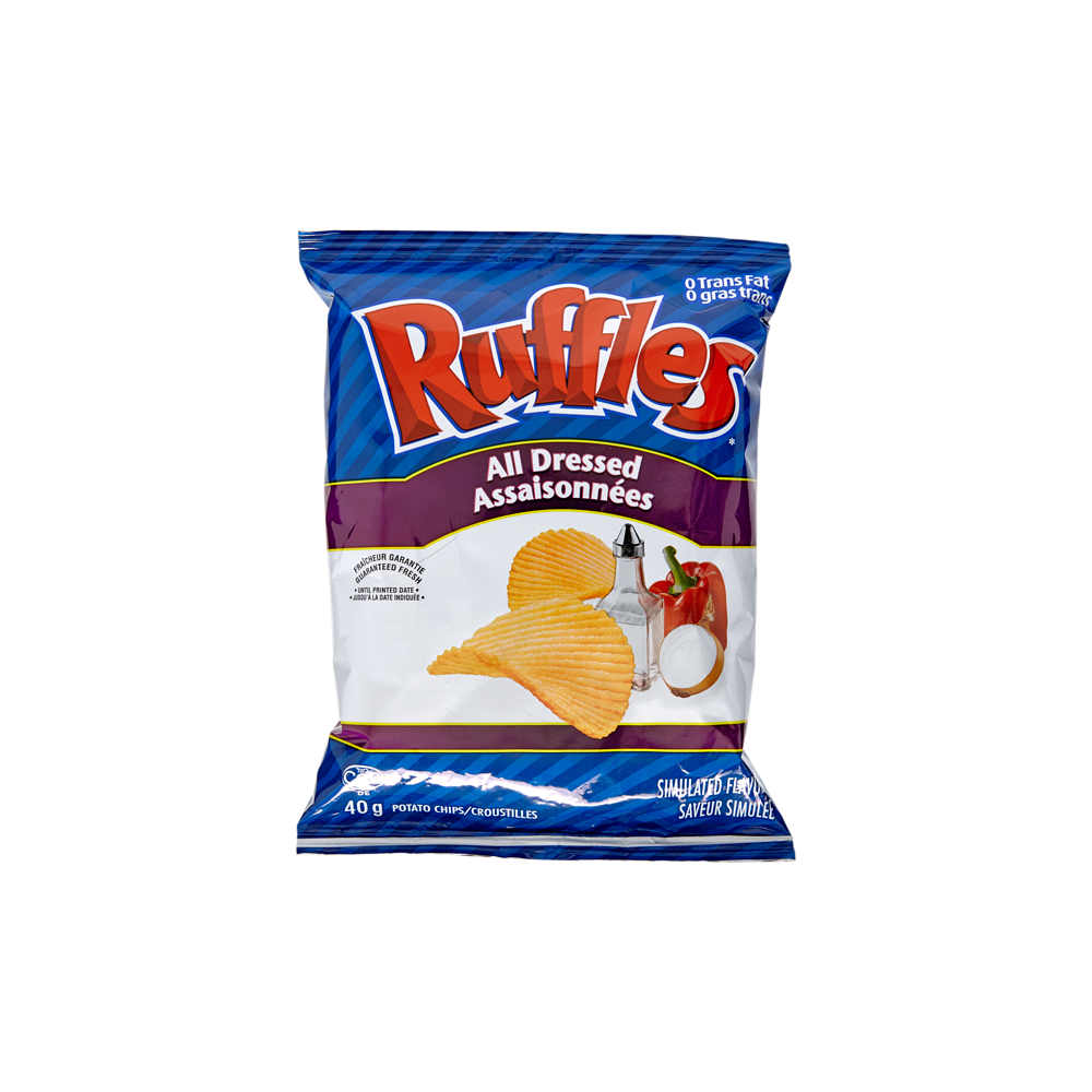 Ruffles Croustilles Saveur Assaisonnées 48 sacs* 40g 1Case