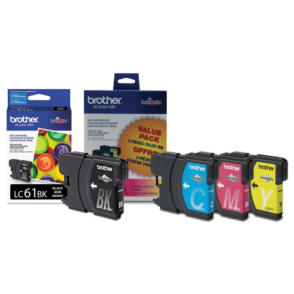 Brother LC61 Original Ink Cartridge Combo BK/C/M/Y