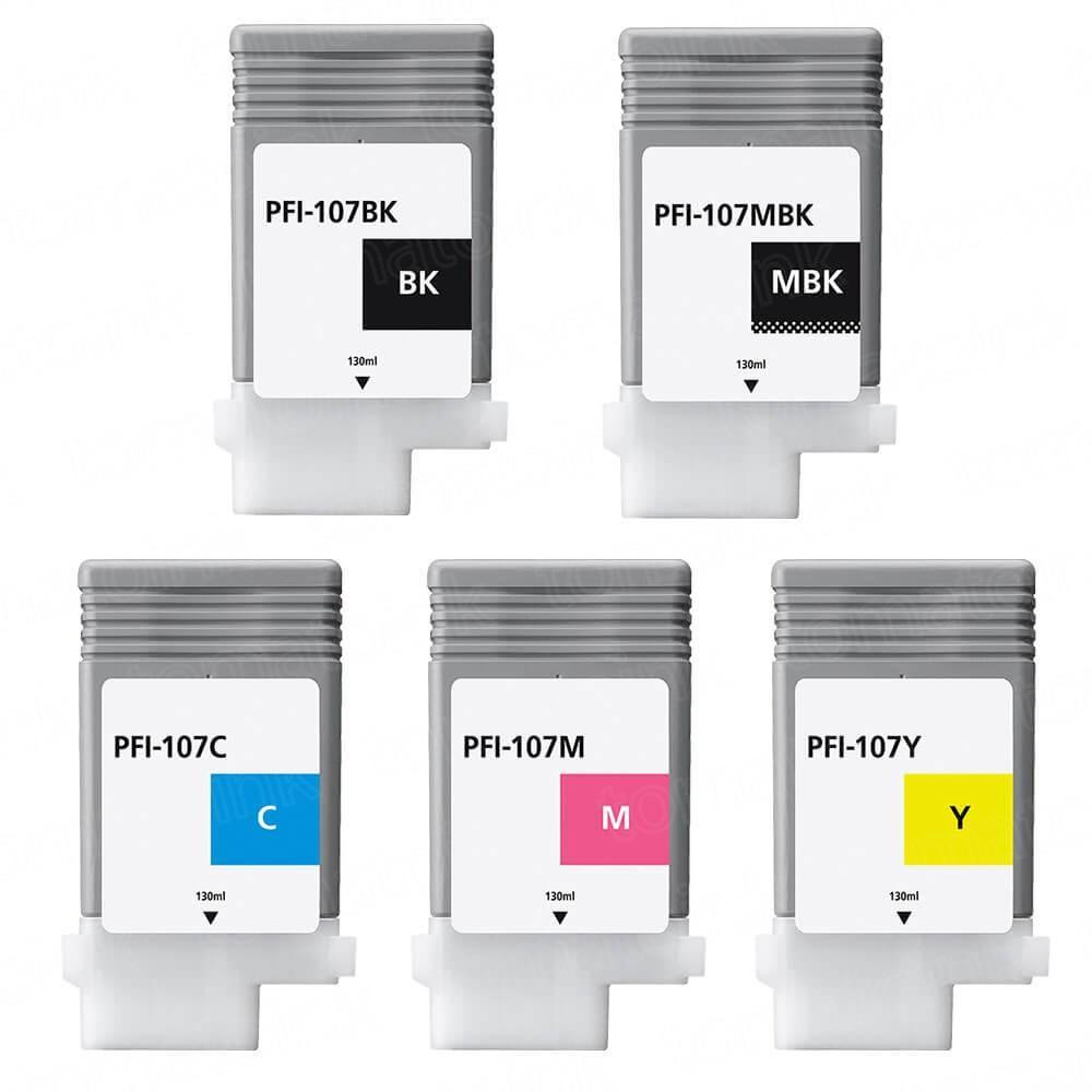 Canon PFI-107 130ml Ink Tank for Canon iPF670/680/685/780/785, set of 5 Inks
