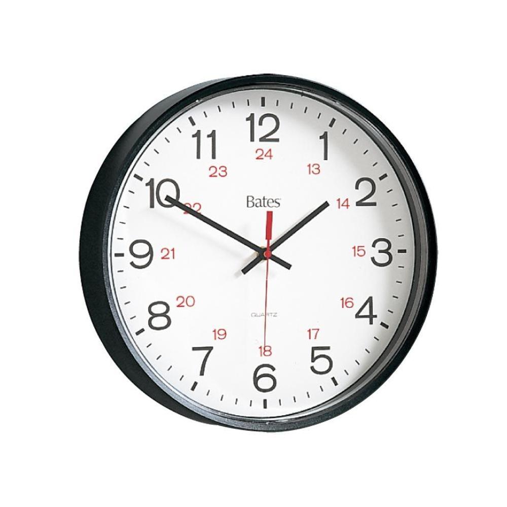 Bates 12" Commercial 12/24 Hour Clock