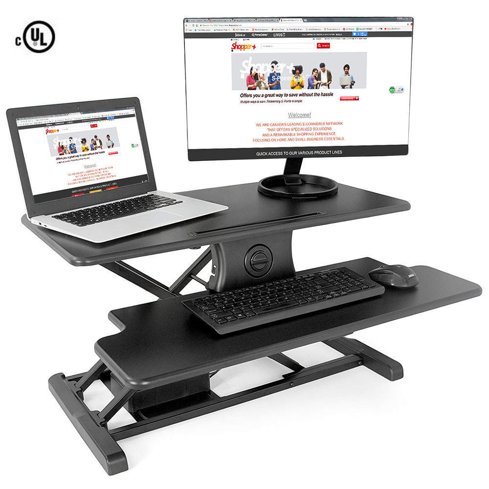 Electric Height Adjustable Sit-Stand Desk Converter PrimeCables® Open Box
