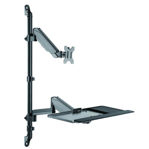 Sit-Stand Wall Mount Workstation - Black