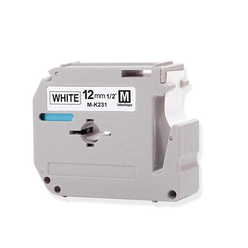 Brother MK231 P-Touch M Series Tape, 12mm (0.47''), Black on White ...