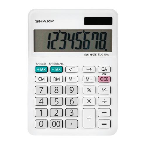 Sharp® EL-330W Desktop Calculator, 10-Digit Display, Dual Powered