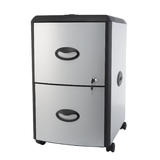 Storex 2-Drawer Mobile File Cabinet with Lock, Metal Accent Panels