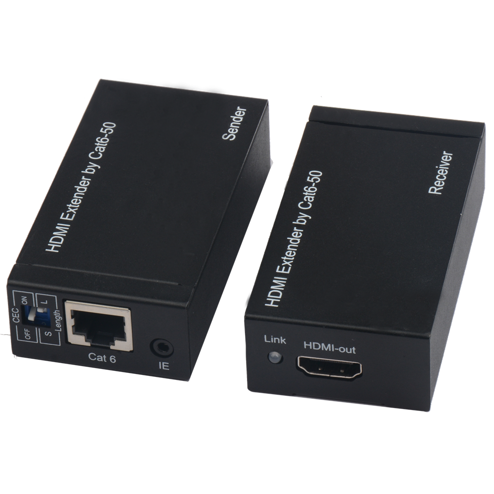 HDMI Extender 50m (164ft) Over UTP Cable Cat5e/6 HDMI Extender Support ...