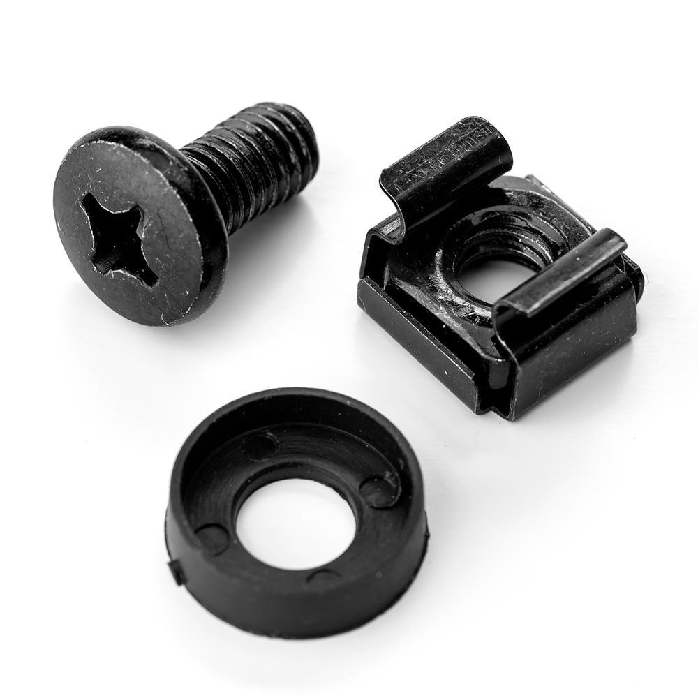 M6 Cage Nuts & Mounting Screws kit for Square Hole Server Rack Black ...