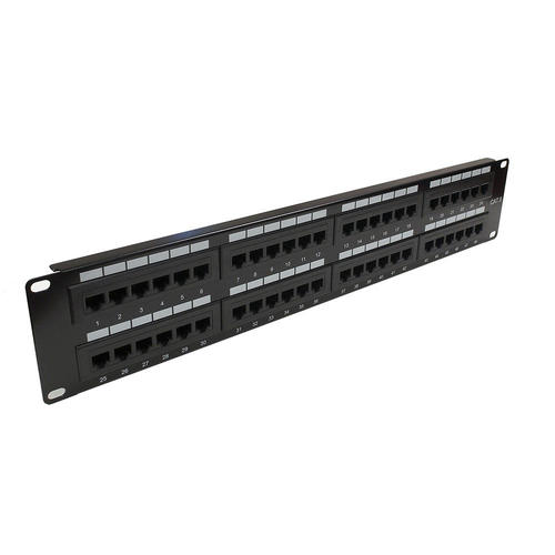 Panneau de brassage CAT6 à 48 ports, rackable 19", 2U 110
