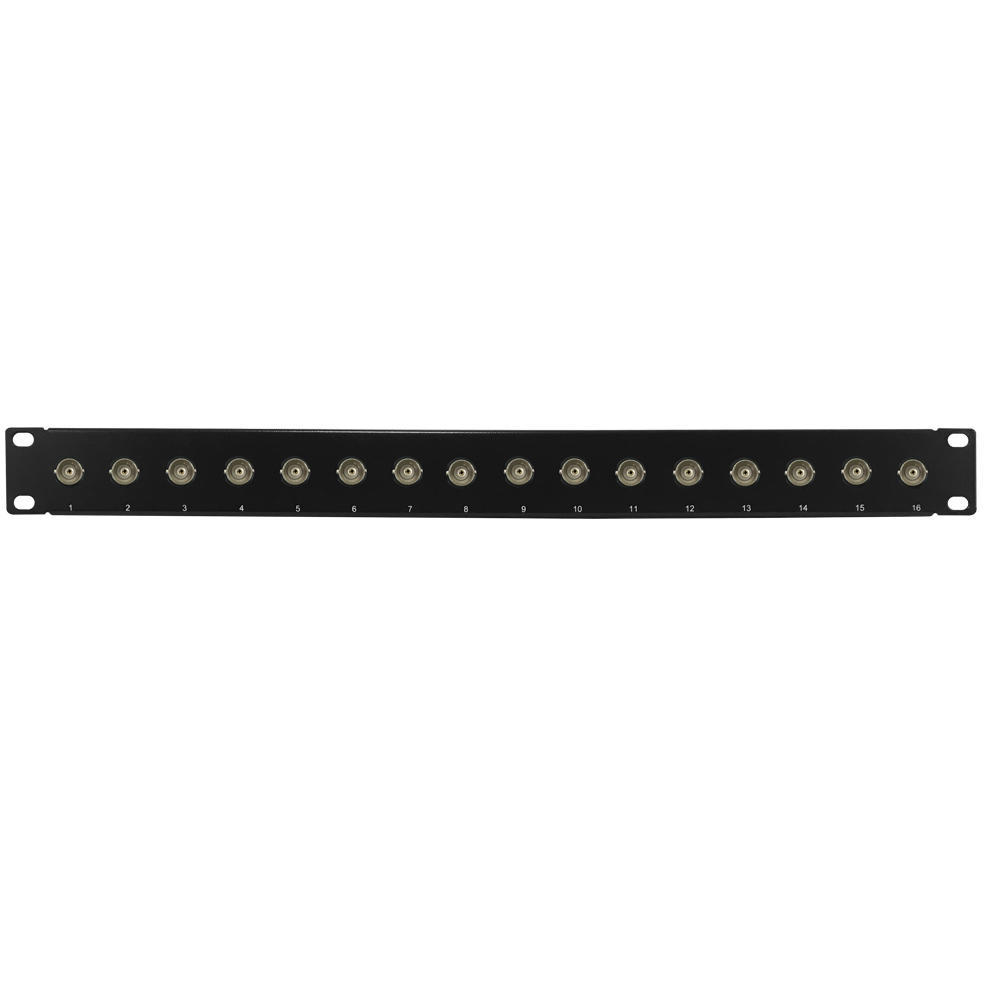16 Port 75 Ohm BNC 12GHz HD-SDI patch panel, 19 inch rackmount 1U