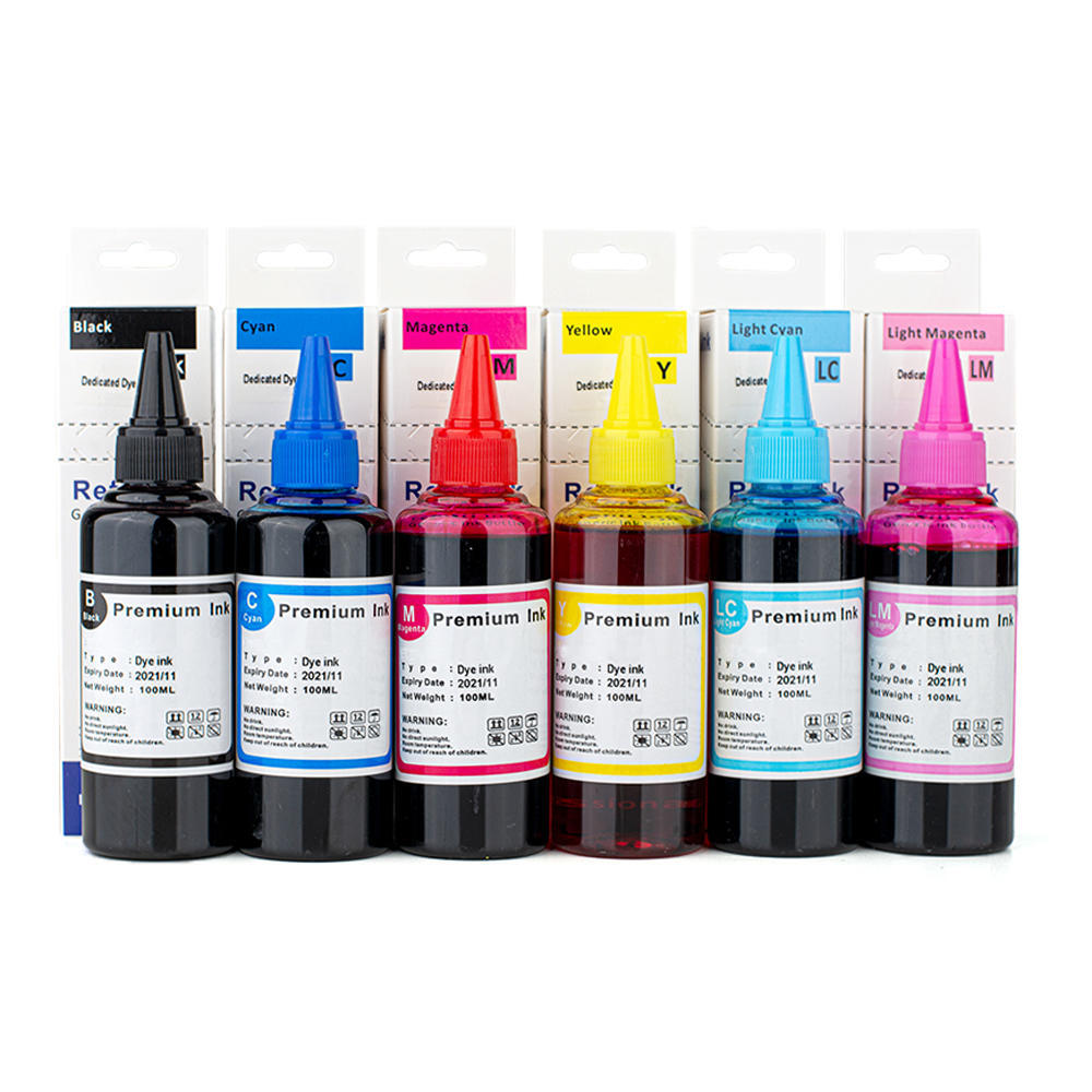Universal Dye Refill Ink Combo for Epson Printer Cartridges BK/C/M/Y/LC ...