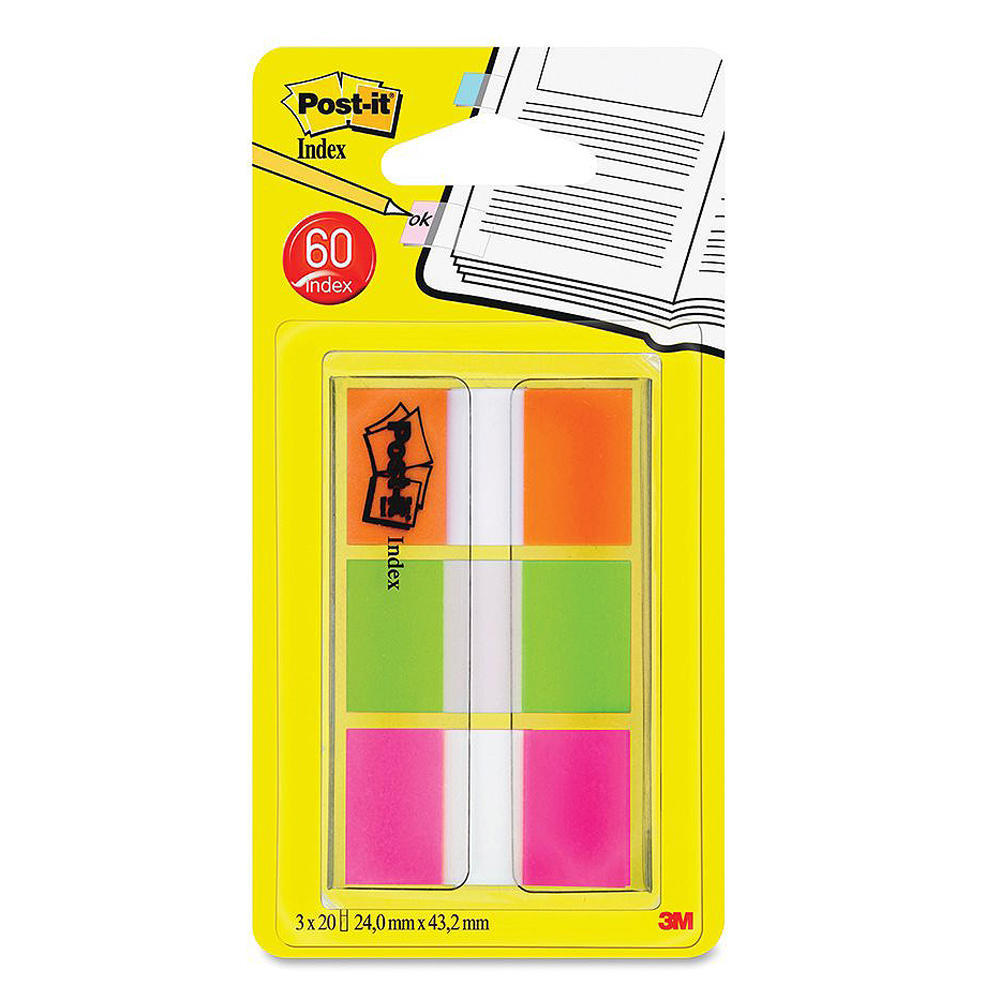 Post-it® Onglets, 0,94" de large, couleurs variées, 60 Comprimés ...