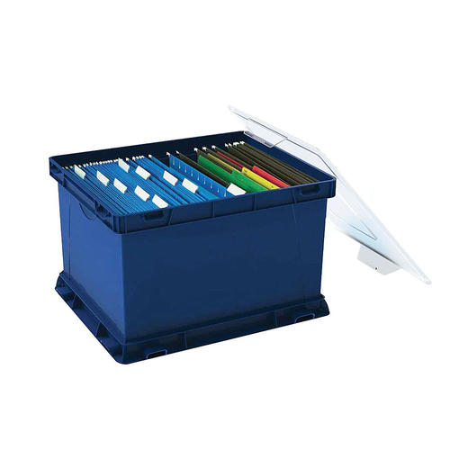 Storex Cube de rangement et de classement empilable, bleu, 3 unités ...