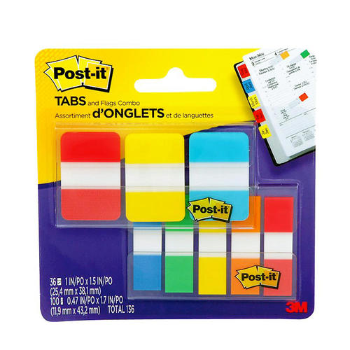 Post-it® Ensemble de drapeaux et onglets, couleurs variées