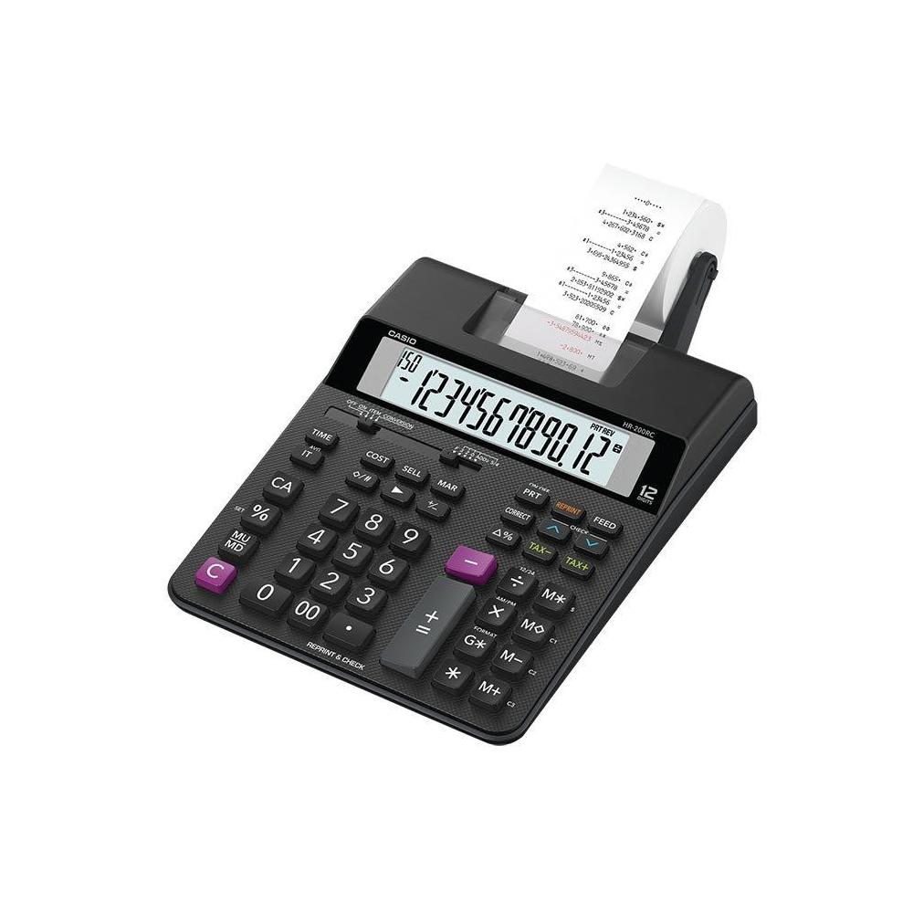 Casio HR-200RC-WA-CC Printing Calculator, 2 Colors Printer, Large 12 ...