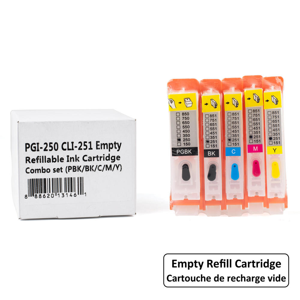 Canon PGI-250XL CLI-251XL cartouche d'encre rechargeable vide combo ...