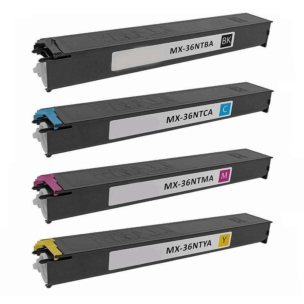 Sharp MX-36NTBA MX-36NTCA MX-36NTMA MX-36NTYA Compatible Toner Cartridge Combo BK/C/M/Y